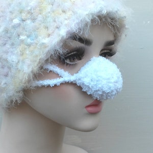 Fluffy Nose Warmer, Funny Face Heater, Snow-white Nose Hat, Perfect ...