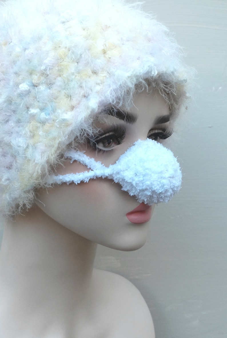 Fluffy Nose Warmer Funny Face Heater Snow-white Nose Hat - Etsy