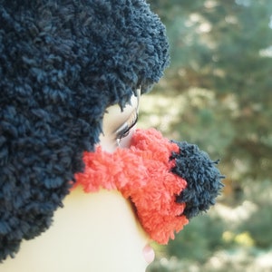 Black-red Nose Warmer, Plush Nose Cozy, Fluffy Nose Protector, Joke ...