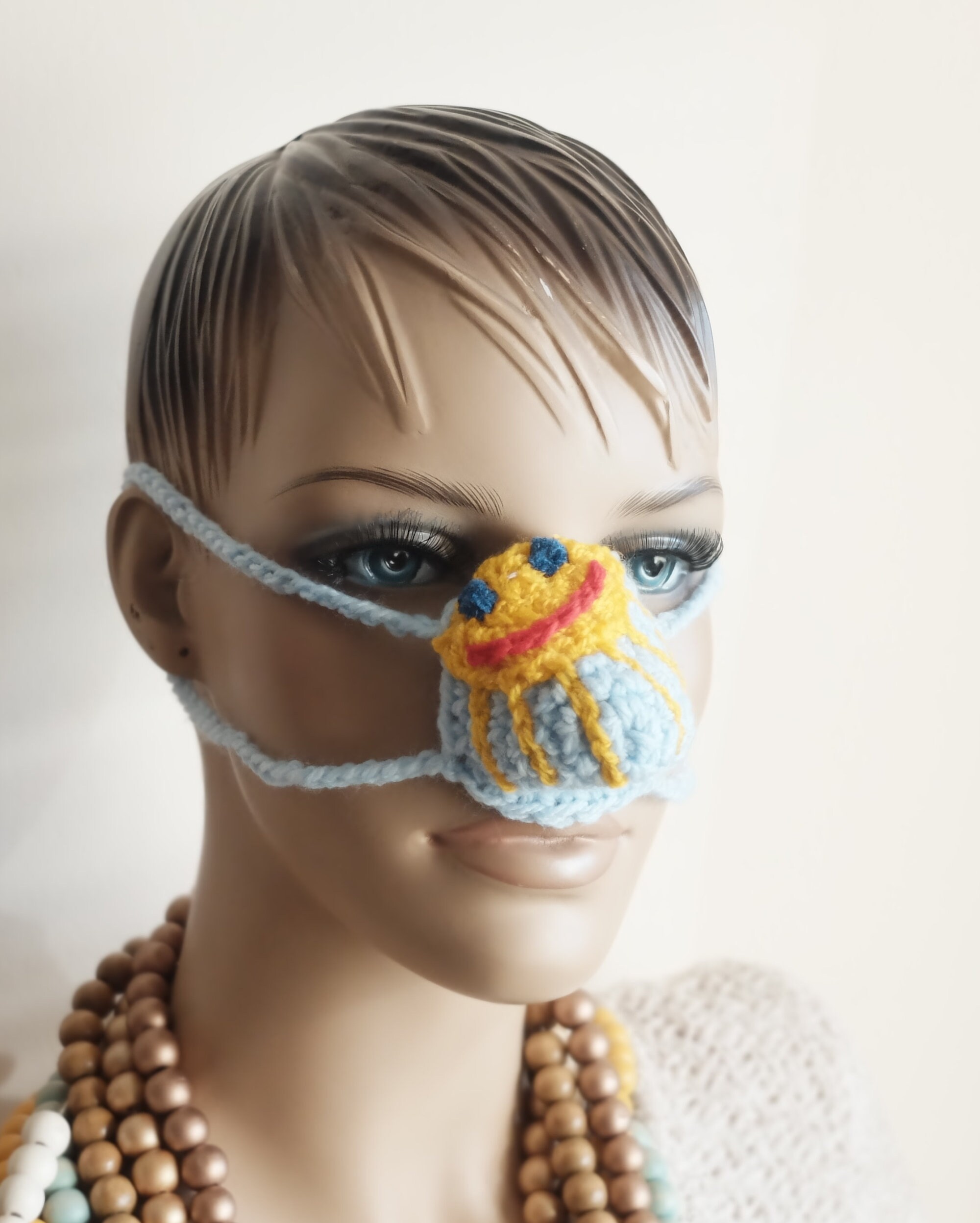 Sunny Nose Hat Crochet Sky Nose Warmer Cold Nose Muff Blue - Etsy