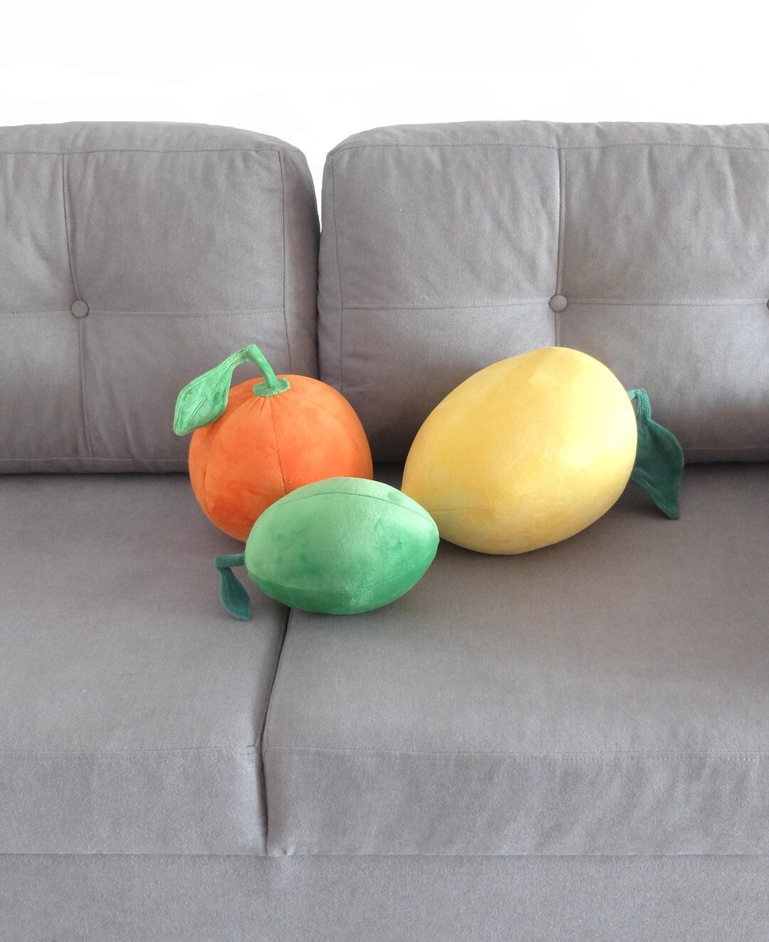 Set of 3 Citrus Fruits, Colorful Citrus, Stuffed Lemon, Soft Lime ...