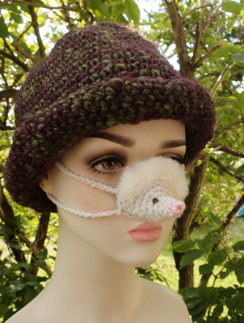 White Hedgehog Nose Warmer Nose Hat Outdoor Sporting Event - Etsy