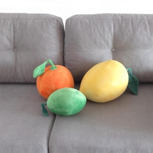 Velvet Mandarin Pillows, ONE Stuffed Tangerine, 3D Oversized Orange ...