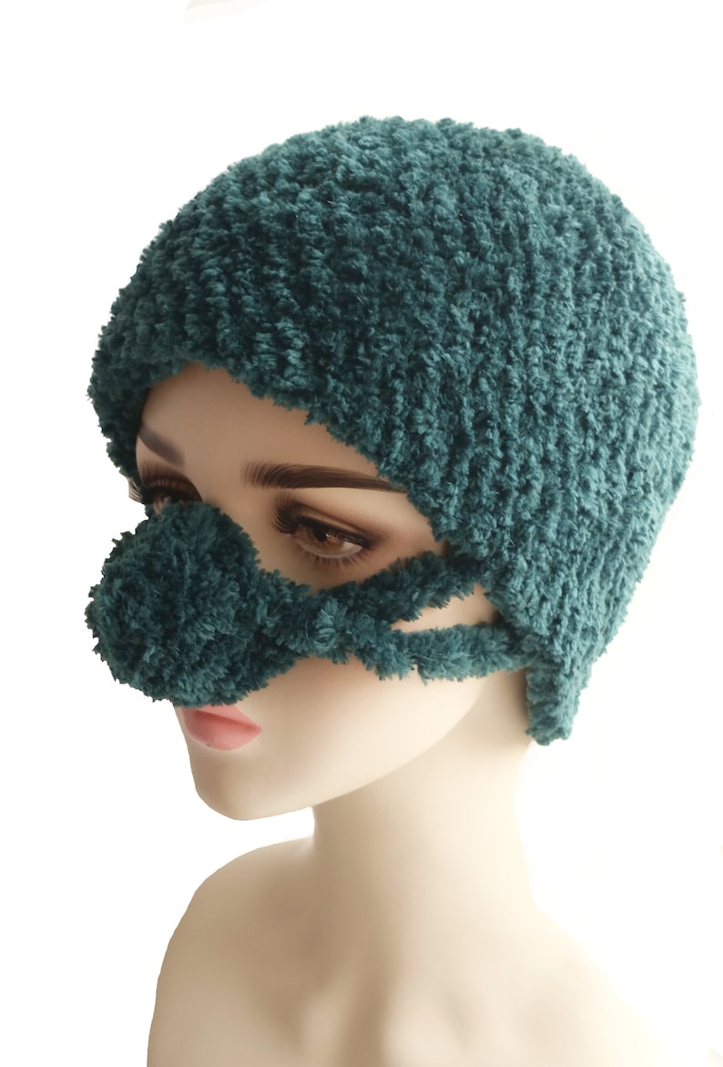 Plush Nose Warmer, Fluffy Nose Hat, Crochet Nose Hat, Funny Christmas ...