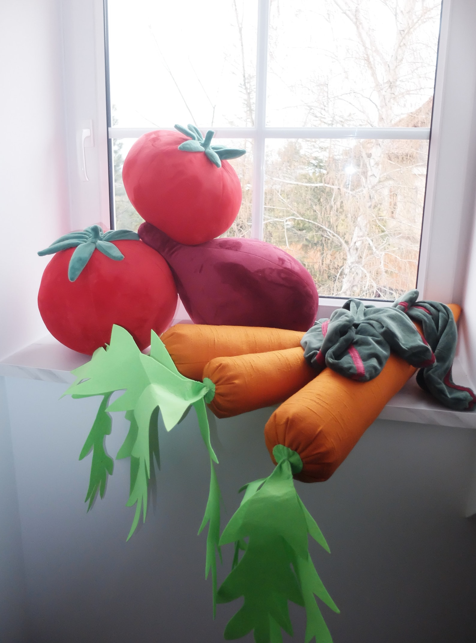 Large Tomato Pillow Velvet Veggie Garden Decor Stuffed - Etsy