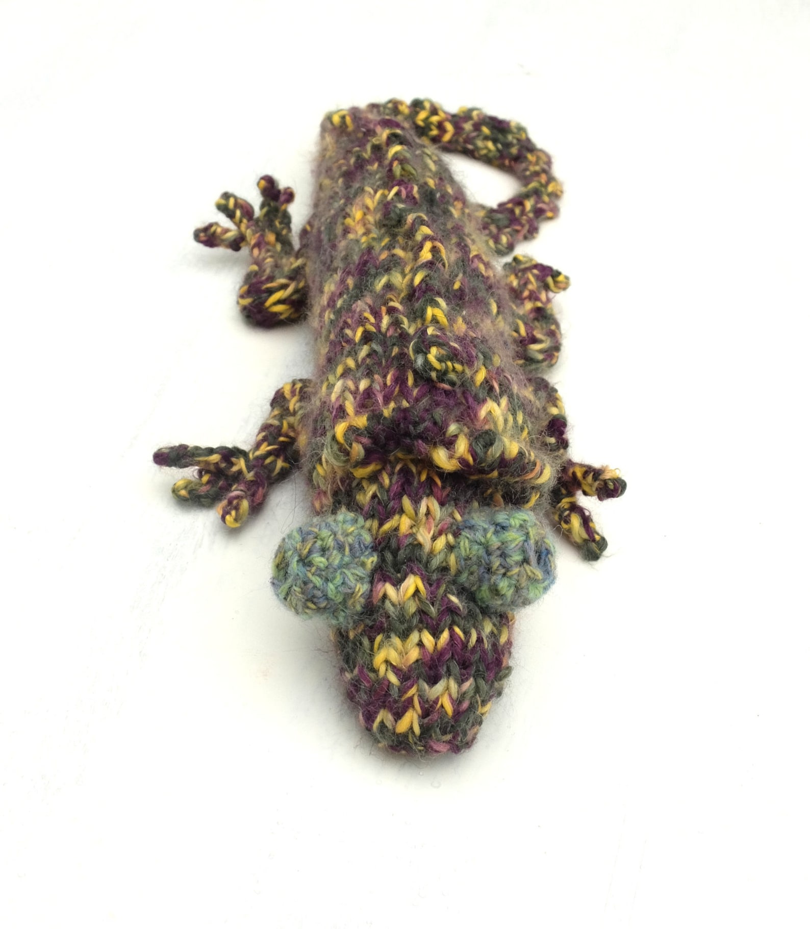 Green-yellow Lizard, Stuffed Chameleon, Soft Animal, Knitted Reptile ...