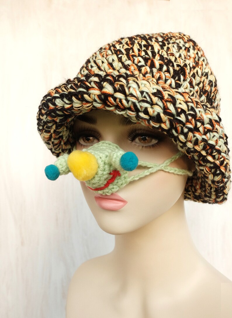 Funny Winter Nosie Green Nose Warmer Crochet Nose Hat - Etsy