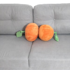 Velvet Mandarin Pillows, ONE Stuffed Tangerine, 3D Oversized Orange ...