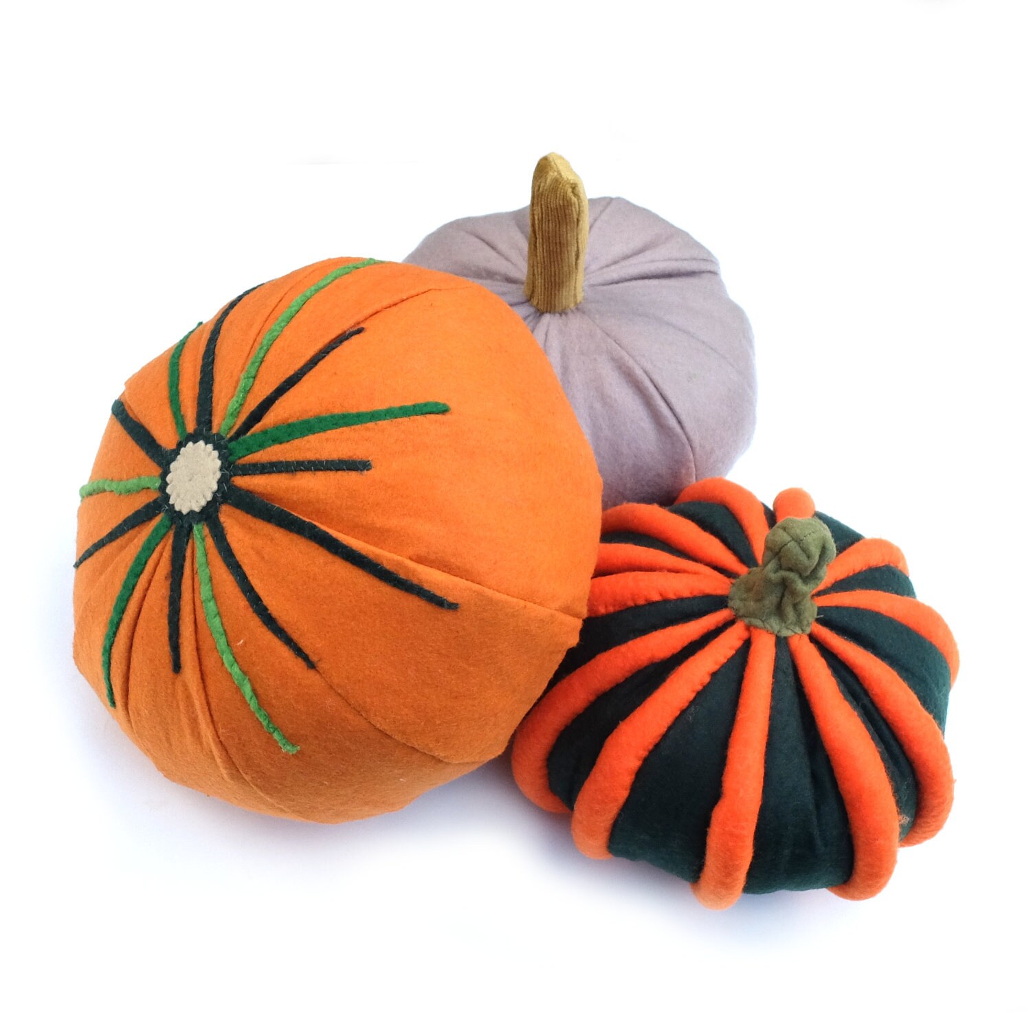 Orange Pumpkin, Thanksgiving, Halloween Decor, Collectible Felt ...