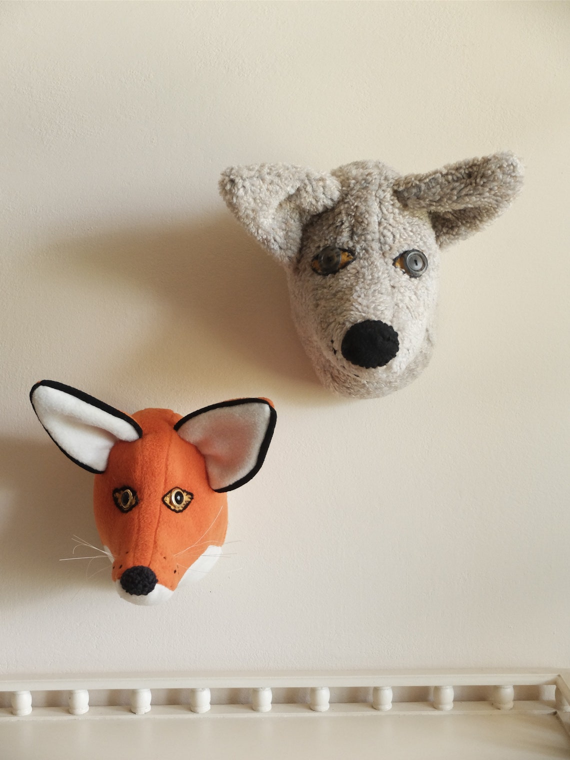 Wolf Head Art Faux Wolf Wall Mount Nursery Art Faux | Etsy