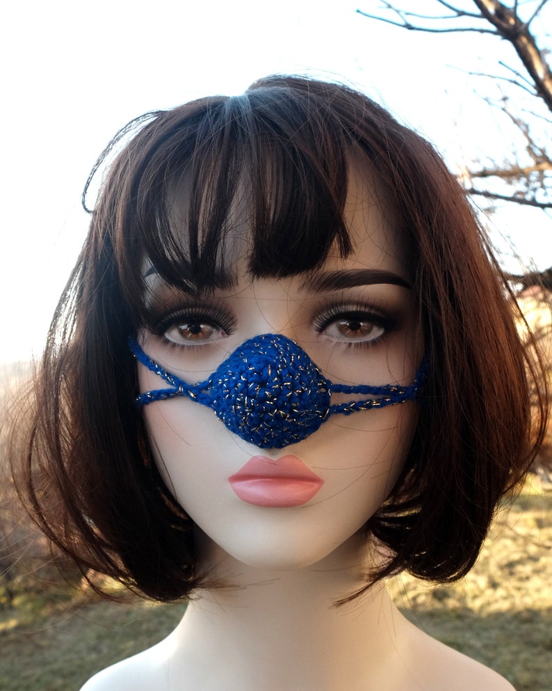 Glamour Nose Warmer Royal Blue and Gold Face Heater Cold - Etsy