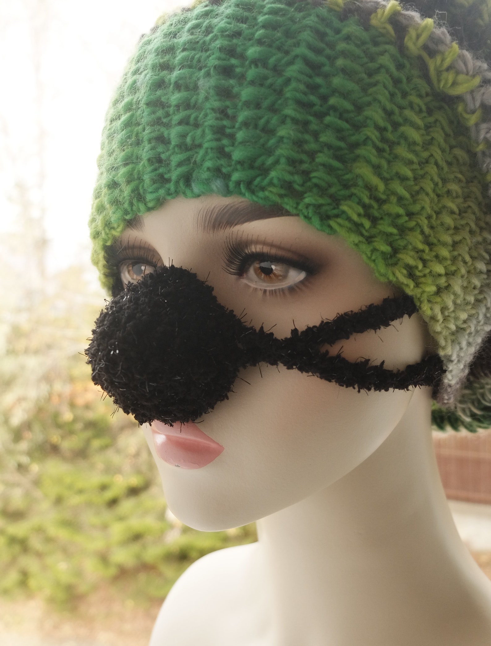 Black Nose Warmer Fluffy Nose Hat Soft Face Heater Small - Etsy