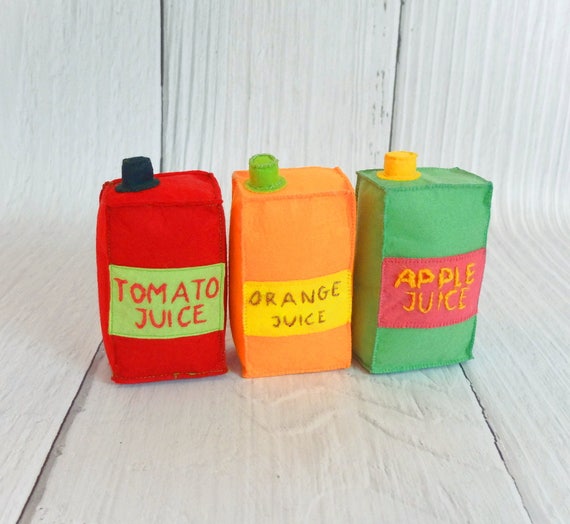 Fake Food Felt Juice Carton Juice Box Pretend Food Pretend - Etsy
