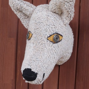 Wolf Head Art, Faux Wolf Wall Mount, Nursery Art, Faux Taxidermy ...