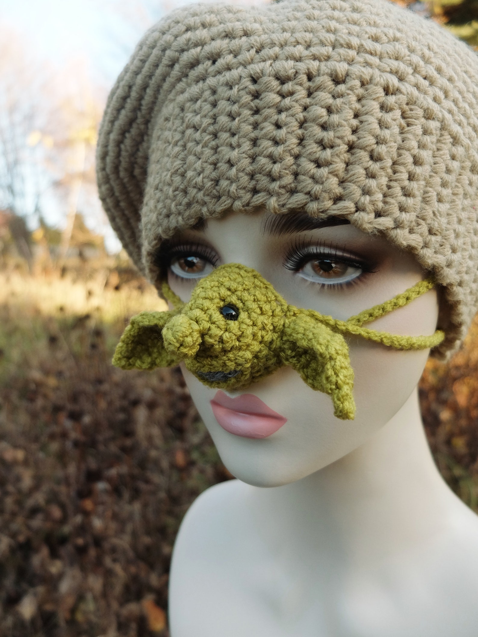 Crochet Goblin Soft Nose Warmer Orc Face Heater Fairy - Etsy