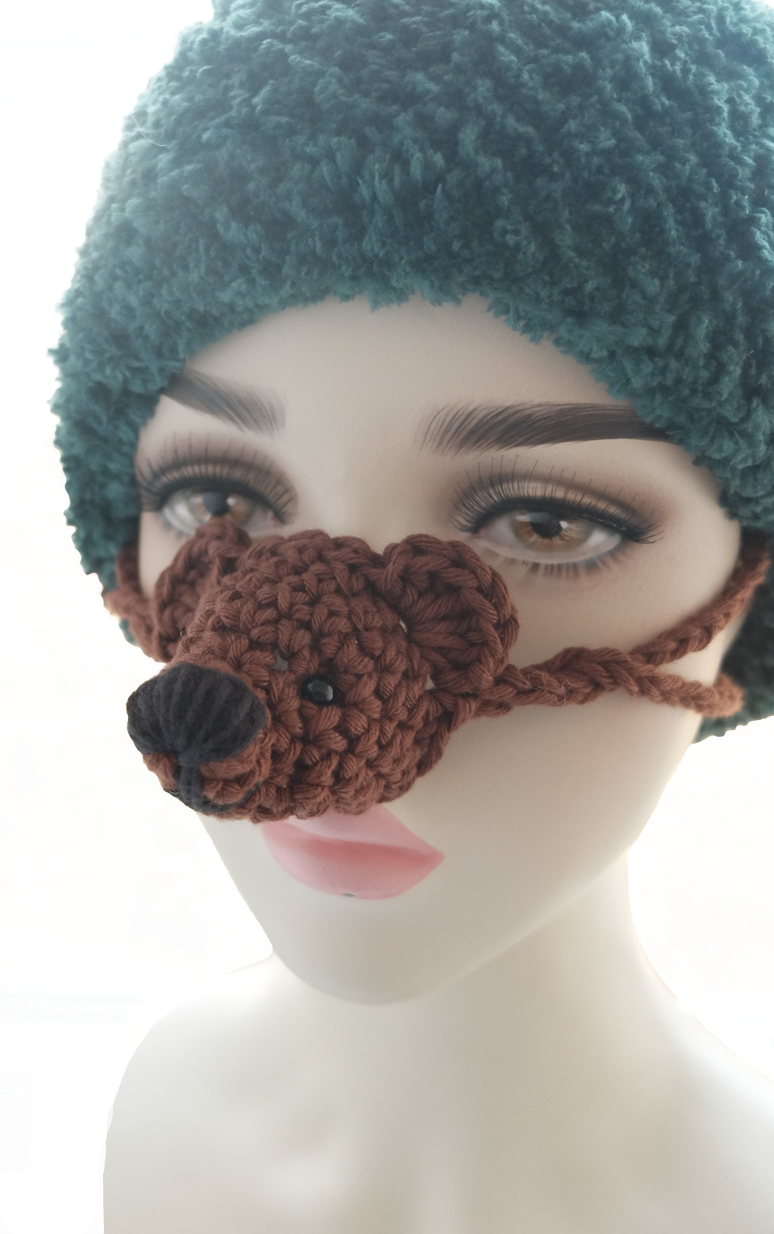 Brown Bear Cotton Nose Warmer Crochet Nose Heater Small - Etsy