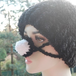 White Black Nose Warmer, Nose Sweater, Winter Accessory, Funny Gadget ...