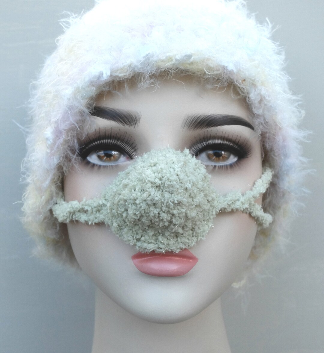 Soft Nose Hat, Light Green Nose Warmer, Cold Nose Muff, Funny Winter ...