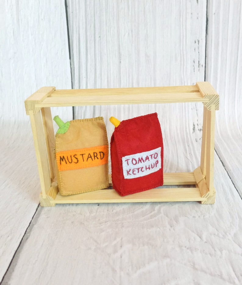 Realistic Felt Food, Felt Mustard Sachet, Pretend Food, Kitchen ...
