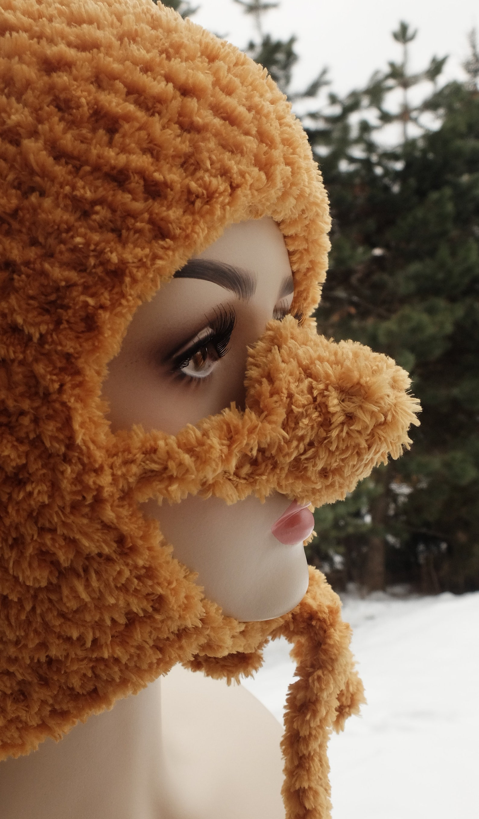 Furry Nose Plush Nose Warmer Fluffy Nose Protector Crochet - Etsy