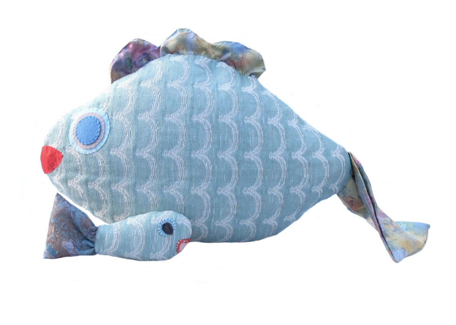 Fish Pillow With Small Fish Kids Room Decor Nautical Pillow - Etsy