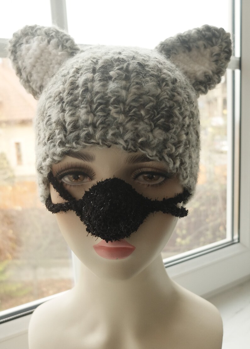 Black Nose Warmer Fluffy Nose Hat Soft Face Heater Small - Etsy