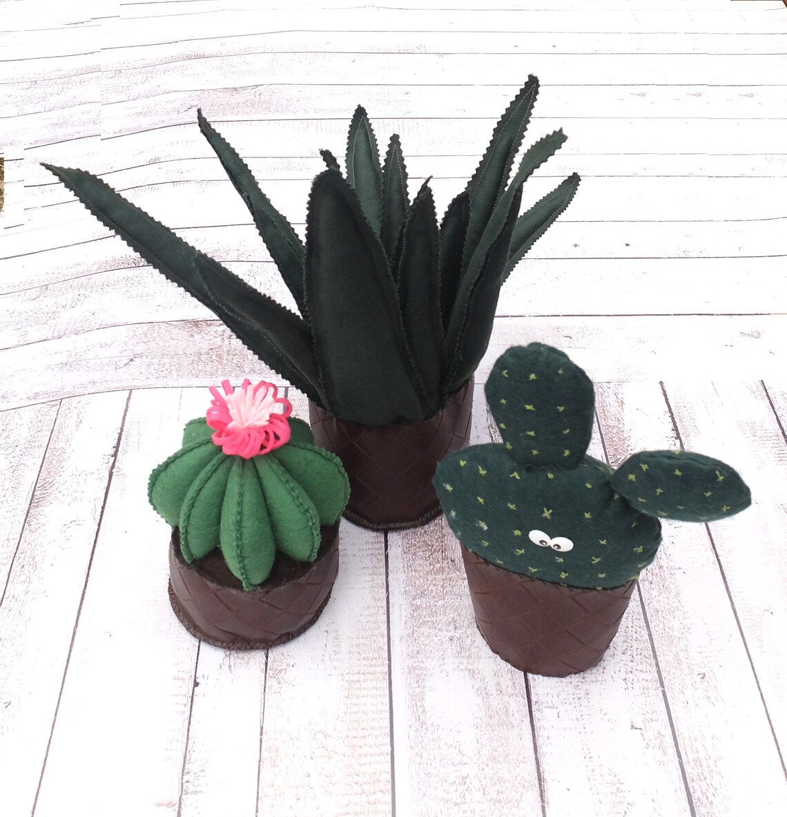 Fake Plant Fabric Cactus Textile Succulent Dark Green | Etsy