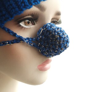 Glamour Nose Warmer, Royal Blue and Gold, Face Heater, Cold Nose Scarf ...