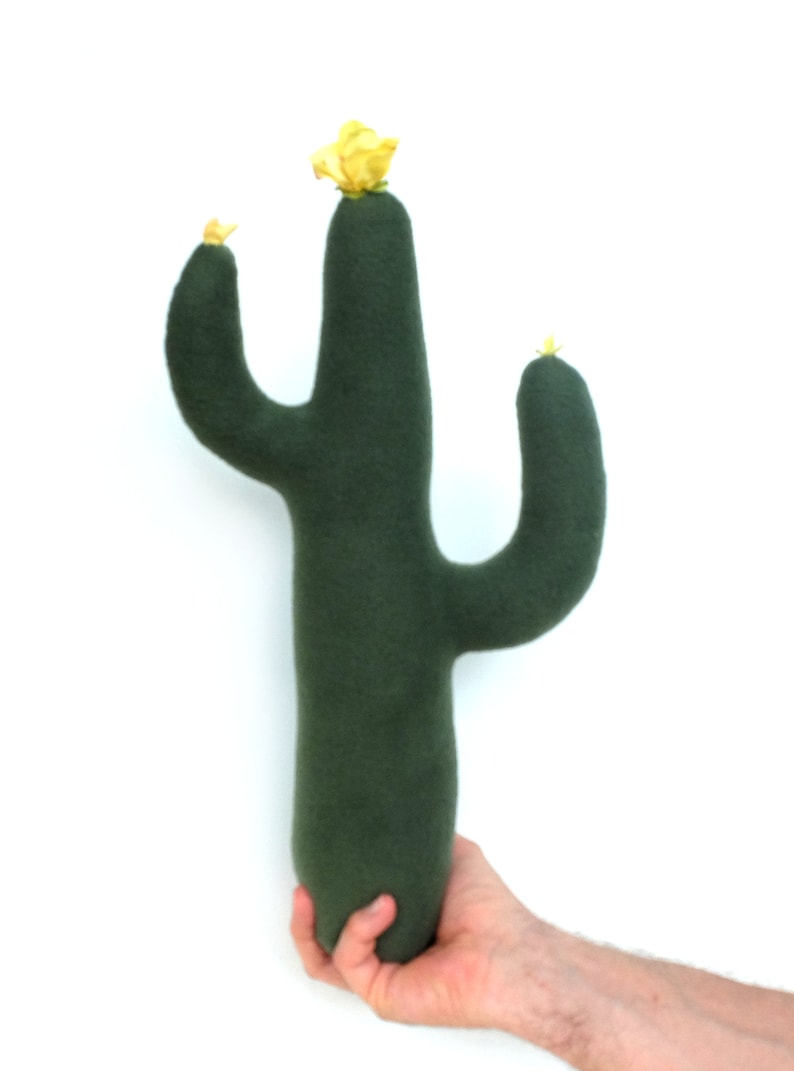 Saguaro Pillow, Kids Room Plant, Fleece Cactus, Soft Sage Cactus, Plush ...