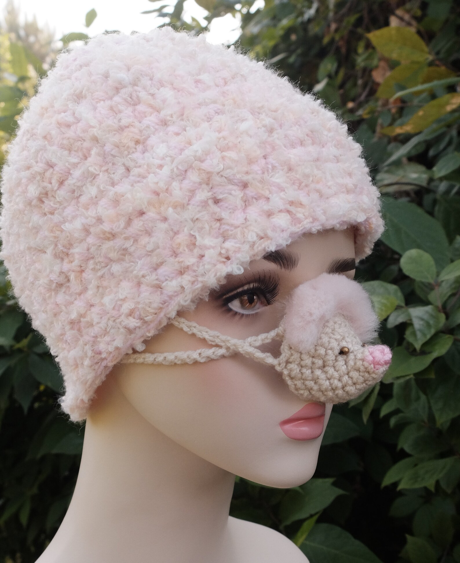 Pink Hedgehog Crochet Nose Sweater Nose Muff Nose Warmer - Etsy