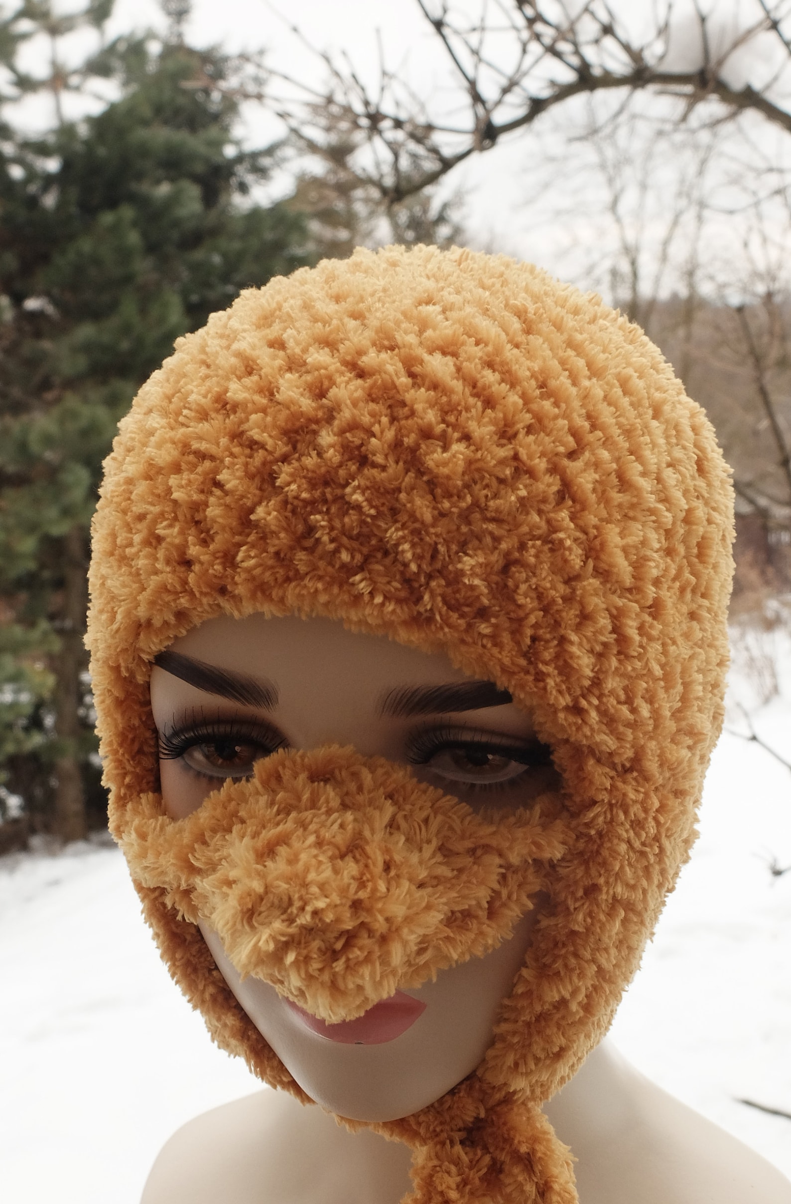 Furry Nose Plush Nose Warmer Fluffy Nose Protector Crochet - Etsy