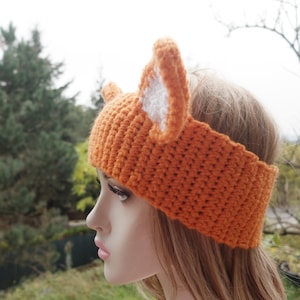 Red Fox Headband, Crochet Fox Ears, Animal Headband, for Animal Lovers ...
