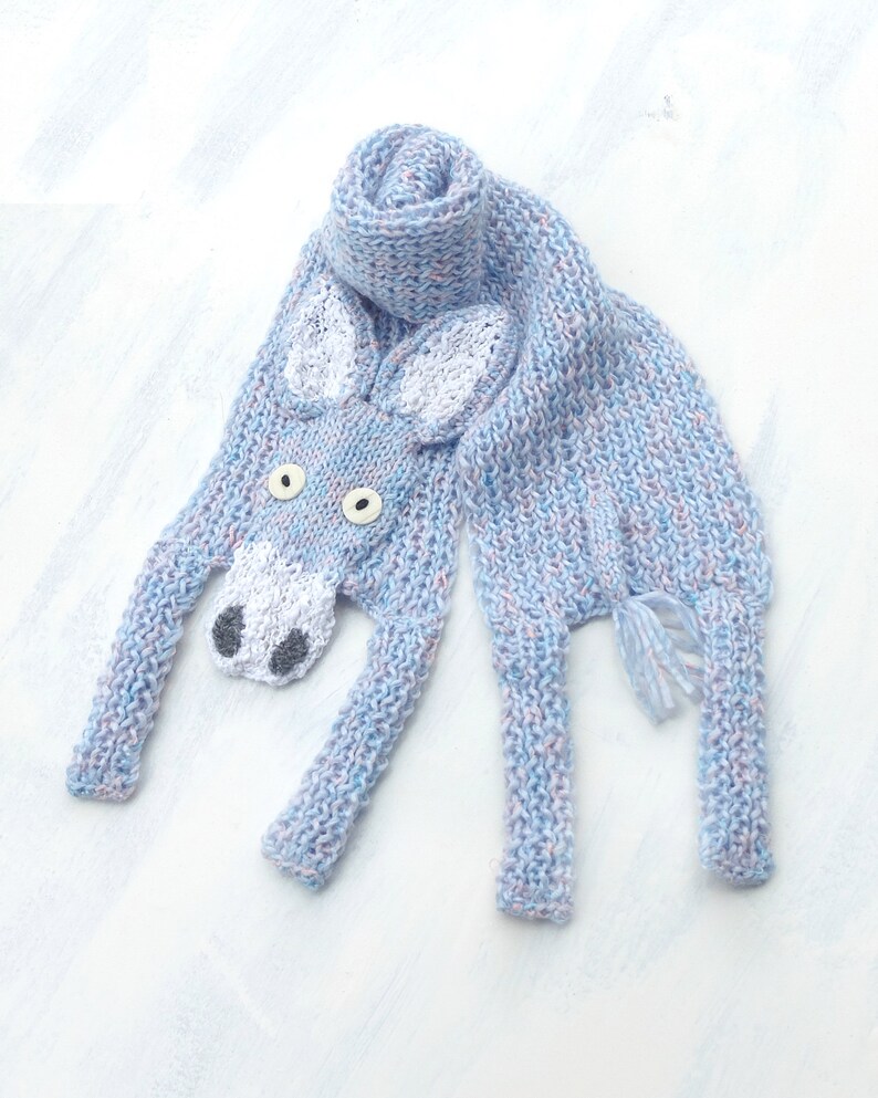 Blue Donkey Scarf Animal Scarf Eeyore Scarf Sweet Burro | Etsy