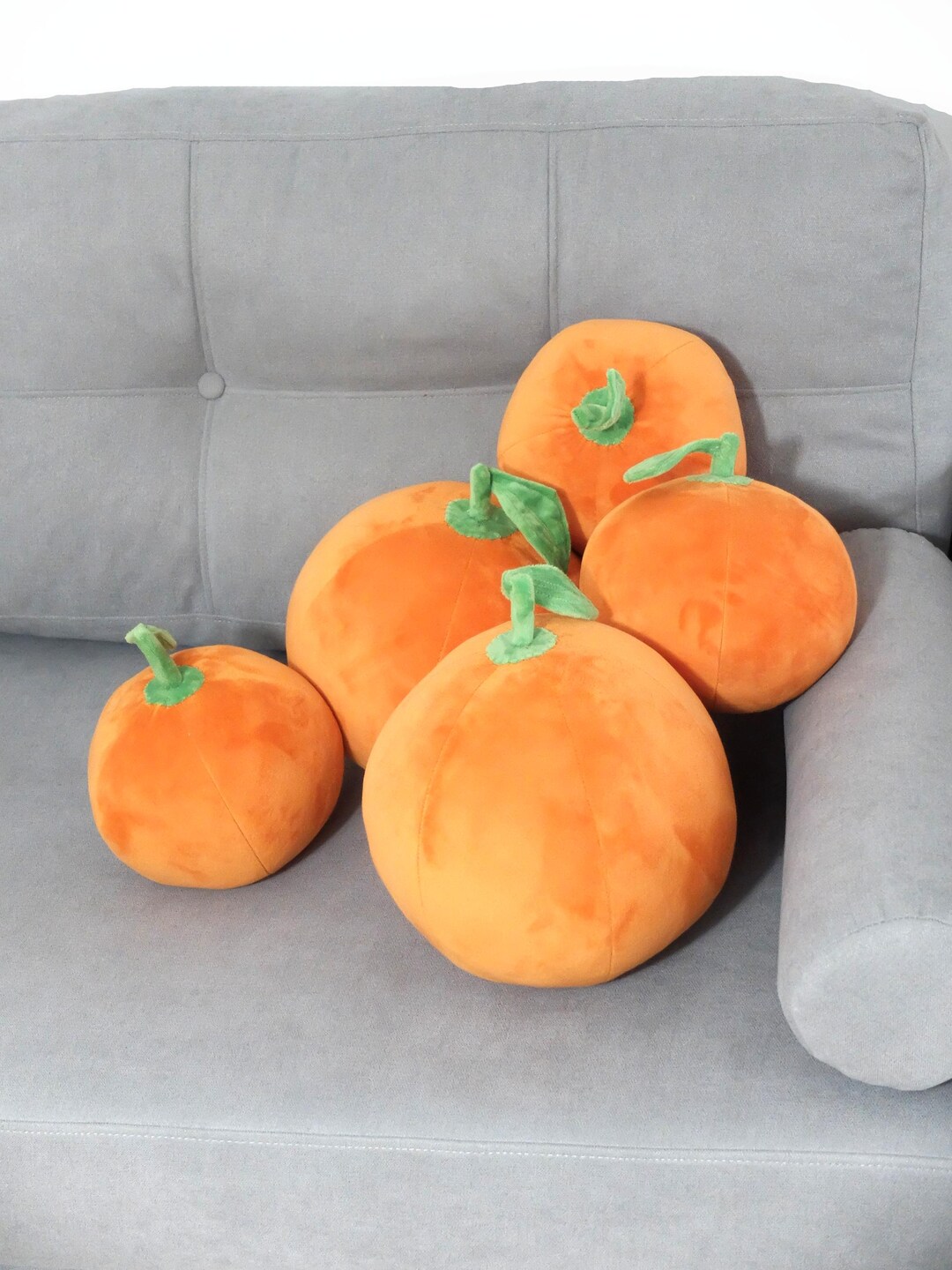 Velvet Mandarin Pillows, ONE Stuffed Tangerine, 3D Oversized Orange ...