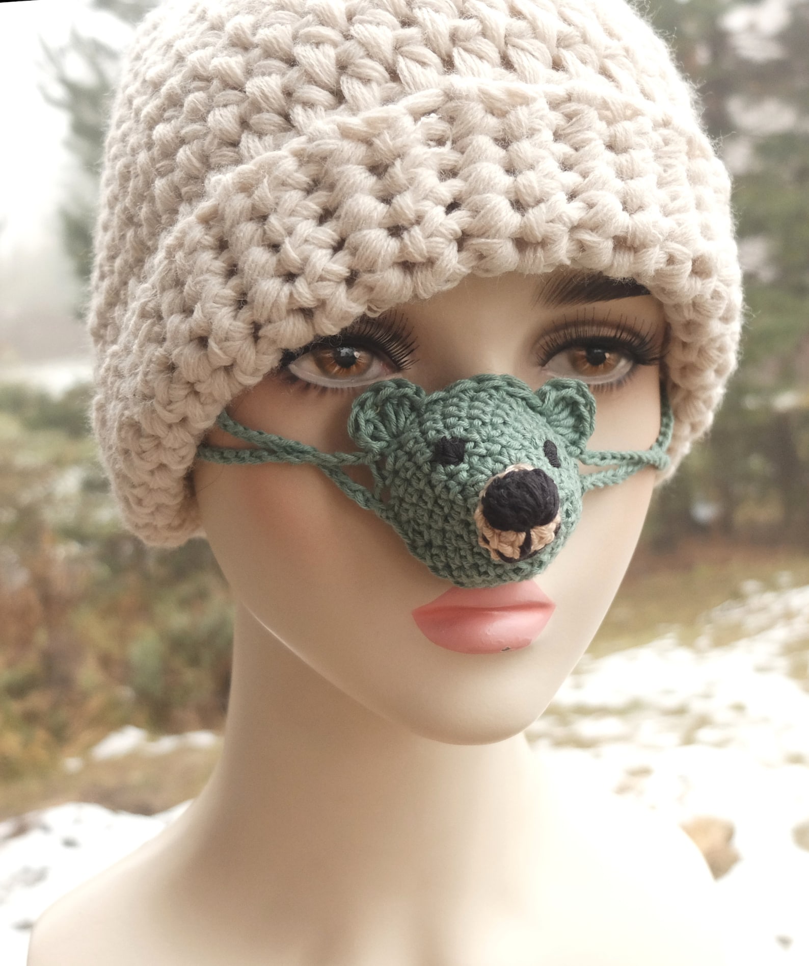 Cotton Nose Warmer Frozen Nose Crochet Nose Hat for Frosty - Etsy