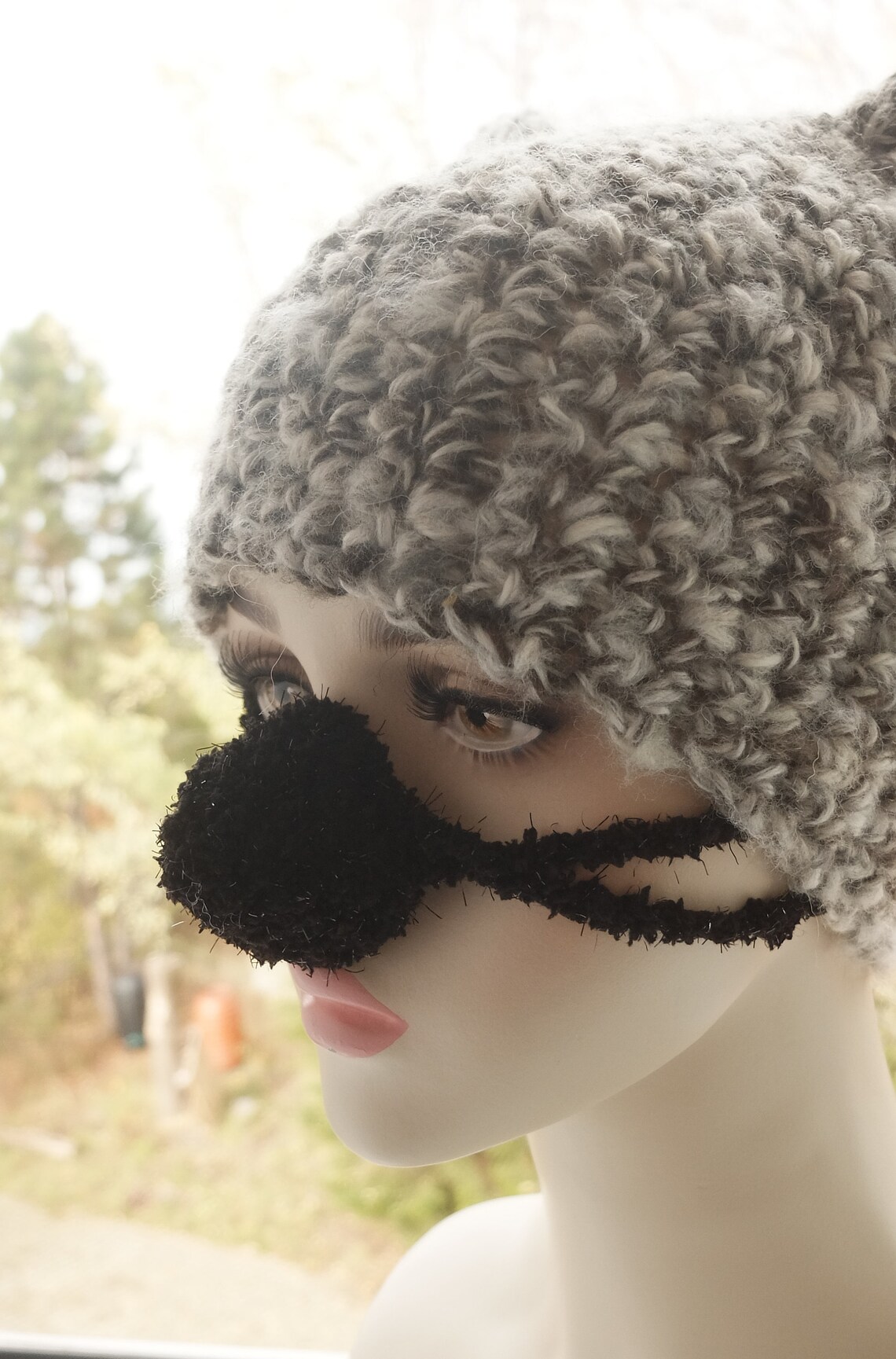 Black Nose Warmer Fluffy Nose Hat Soft Face Heater Small - Etsy