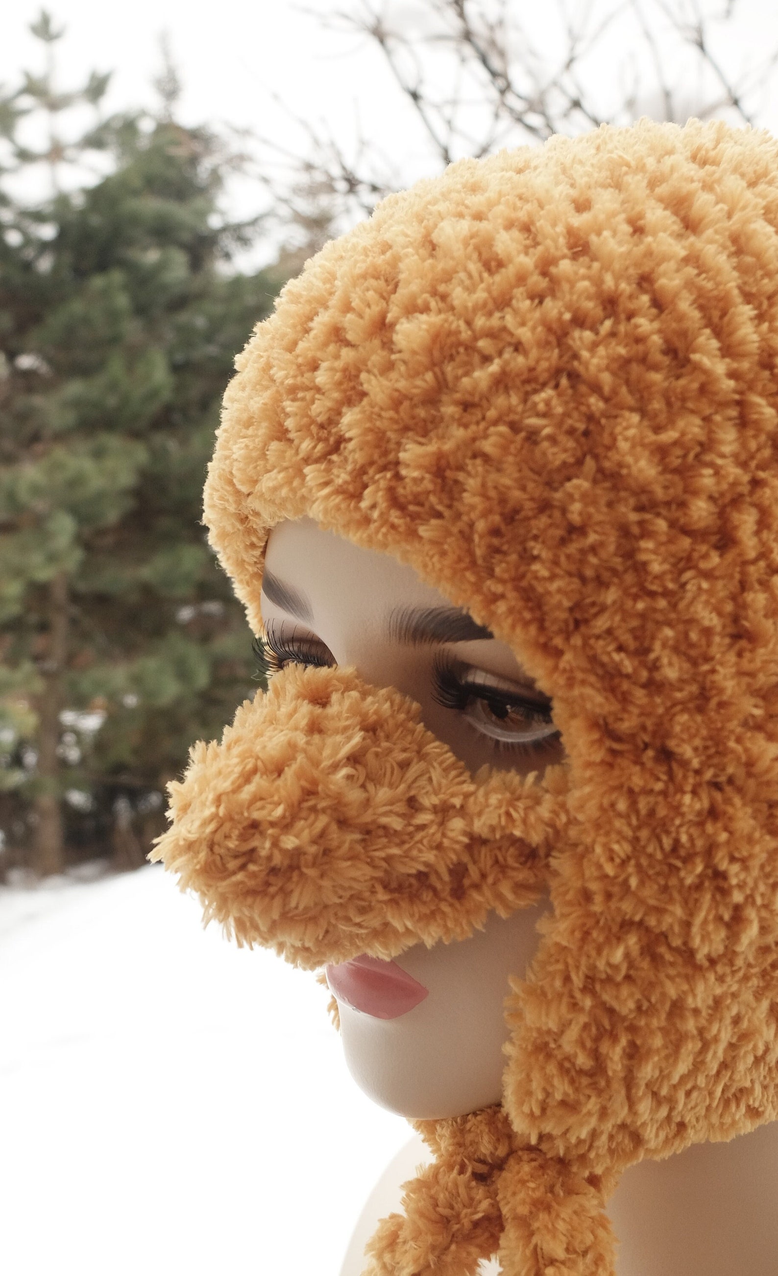 Furry Nose Plush Nose Warmer Fluffy Nose Protector Crochet - Etsy