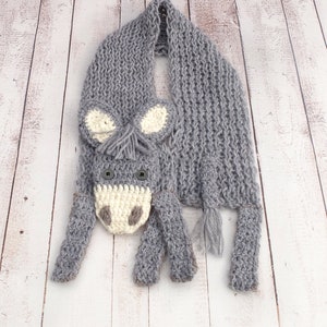 Gray Donkey Scarf for Toddler Animal Scarf Eeyore Scarf - Etsy