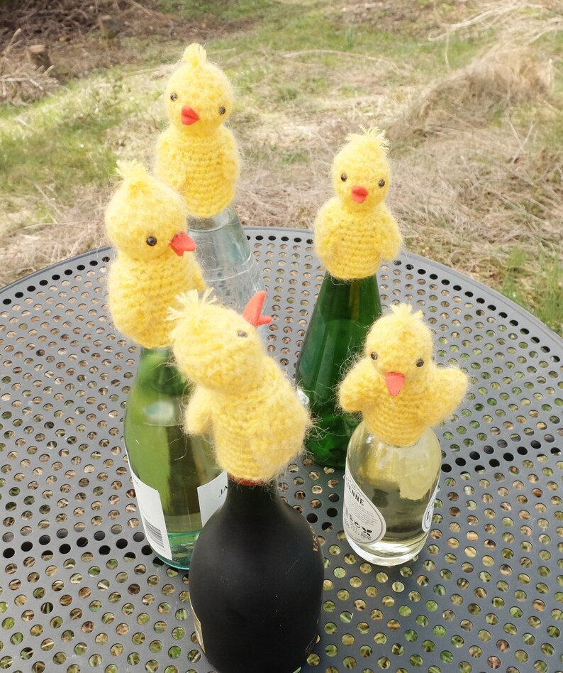Easter Bottle Topper, Easter Gadget, Spring Table, Crochet Chicken ...