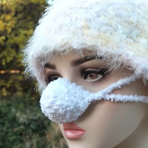Fluffy Nose Warmer, Funny Face Heater, Snow-white Nose Hat, Perfect ...