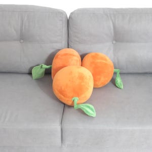 Velvet Mandarin Pillows, ONE Stuffed Tangerine, 3D Oversized Orange ...