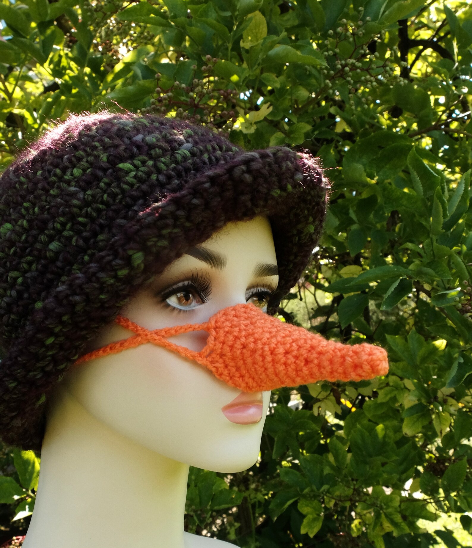 Snowman Nose Warmer, Carrot Nose Scarf, Long Orange Nose, Outdoor Face ...