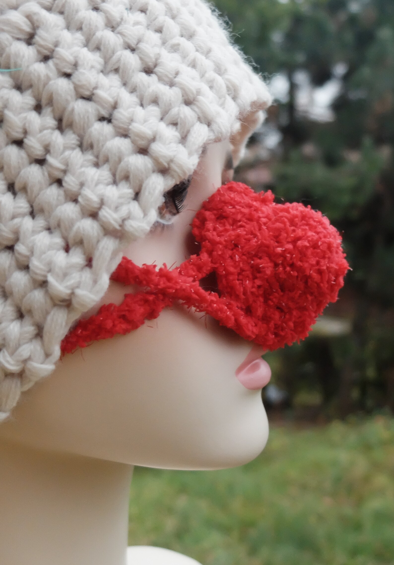 Fluffy Nose Warmer Red Nose Hat Crochet Face Cover Nose - Etsy