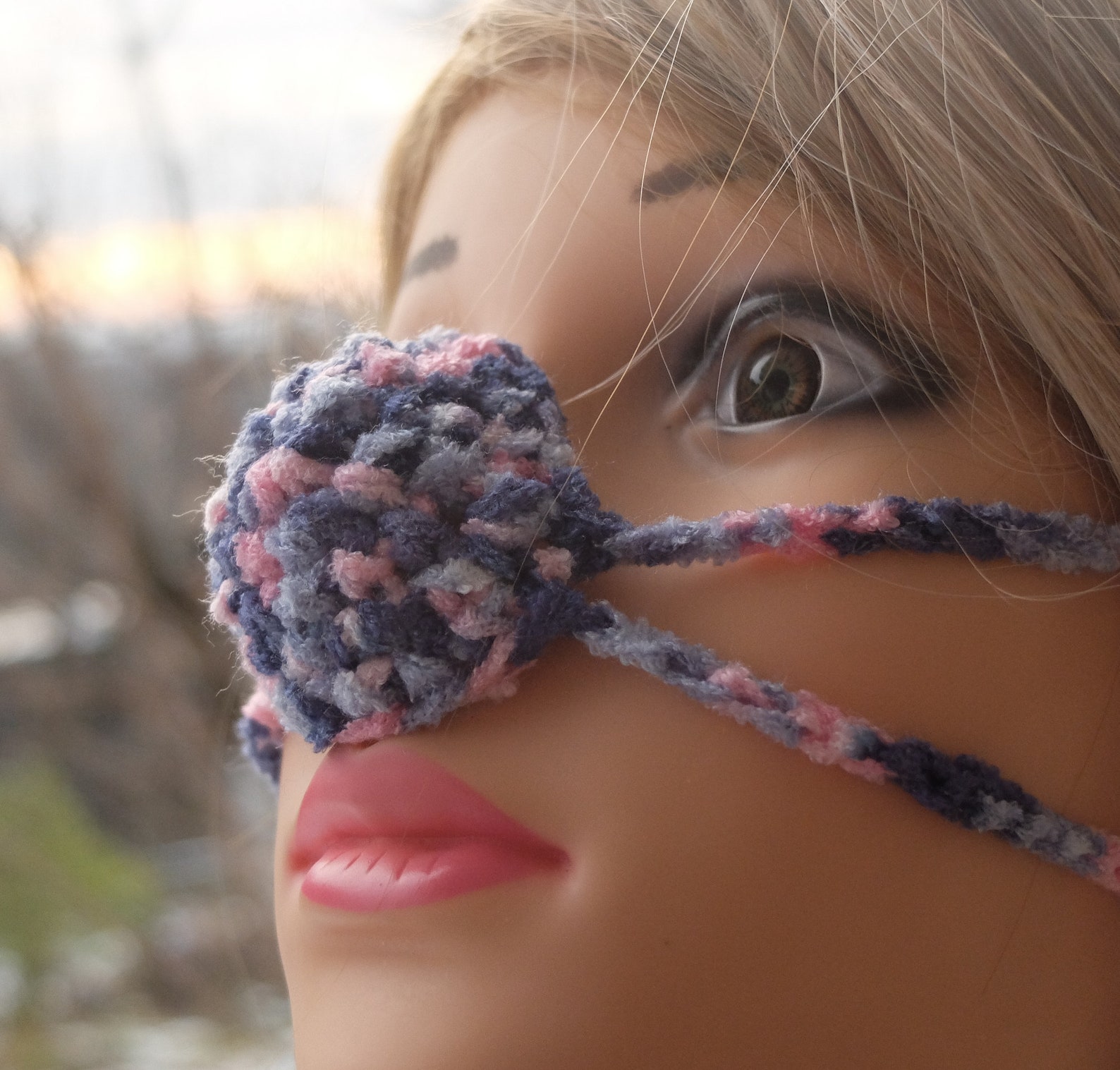 Lovely Nose Hat Blue Pink Nose Warmer Sweet Nosie Cold Nose - Etsy