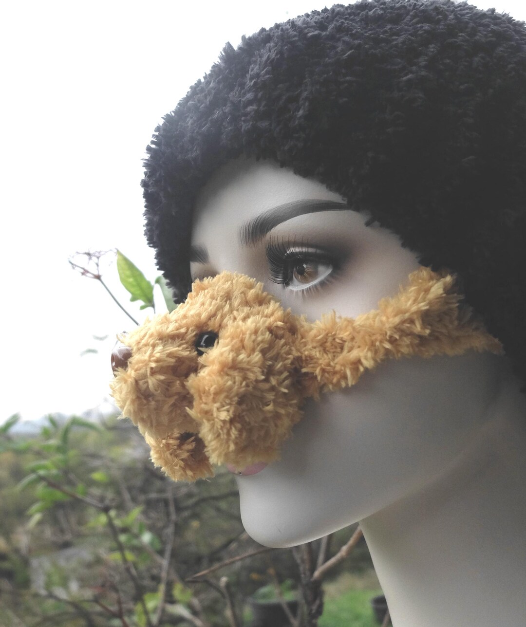 Fluffy Nose Warmer, Plush Nose Cozy, Funny Dog Head, Crochet Nose ...