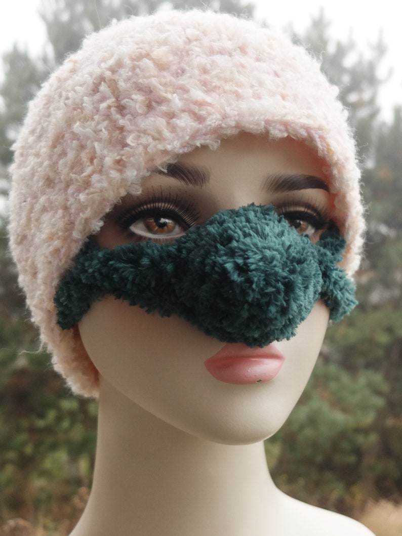 Plush Nose Warmer, Fluffy Nose Hat, Crochet Nose Hat, Funny Christmas ...