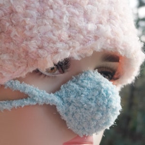 Blue Nose Warmer, Fluffy Face Heater, Cold Nose Hat, Furry Winter Gift ...