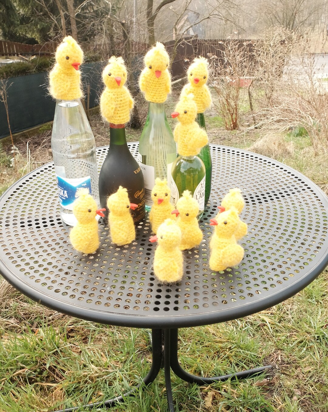 Easter Bottle Topper, Easter Gadget, Spring Table, Crochet Chicken ...