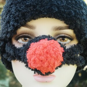 Red-black Nose Warmer, Plush Nose Protector, Joke Winter Gadget, Small ...