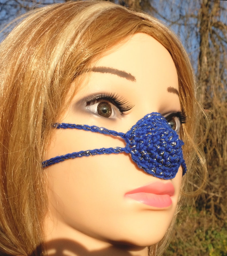 Glamour Nose Warmer Royal Blue and Gold Face Heater Cold | Etsy
